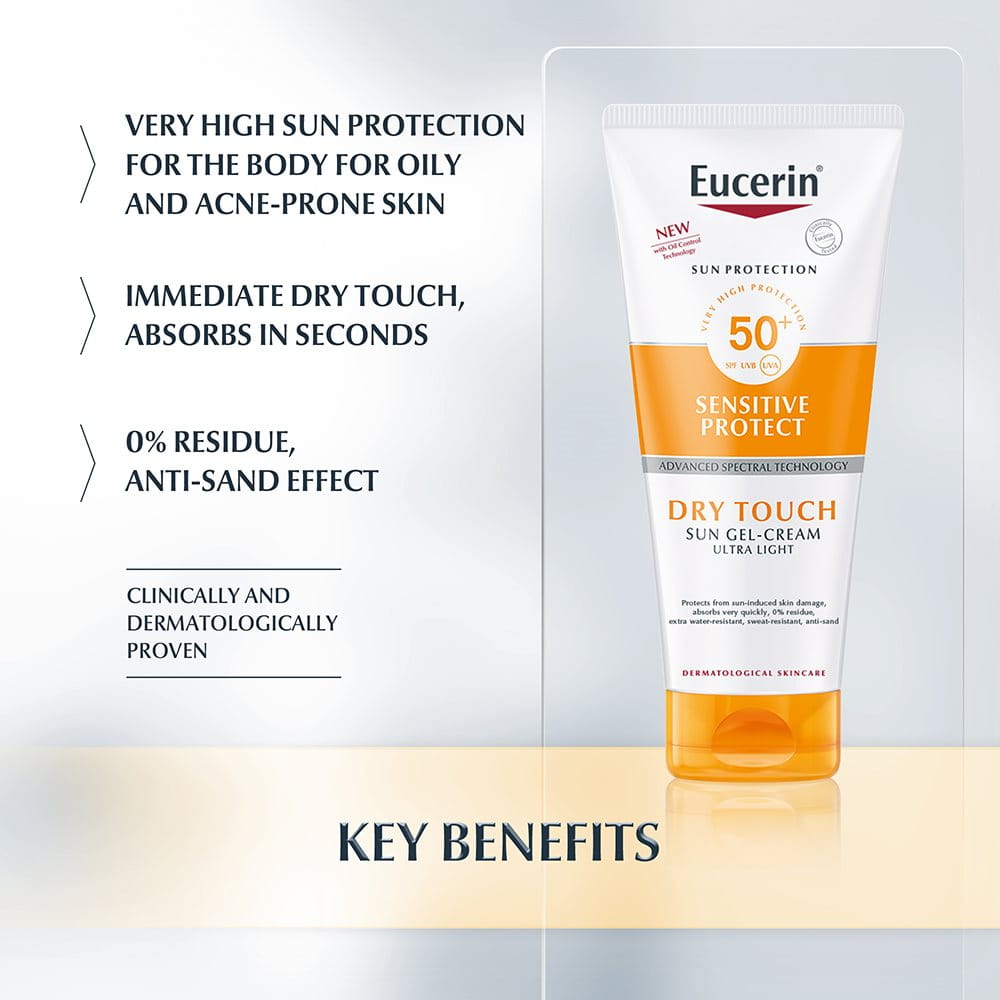 Sun Gel-Cream Dry Touch Sensitive Protect SPF 50+ | sunscreen for the body | Eucerin